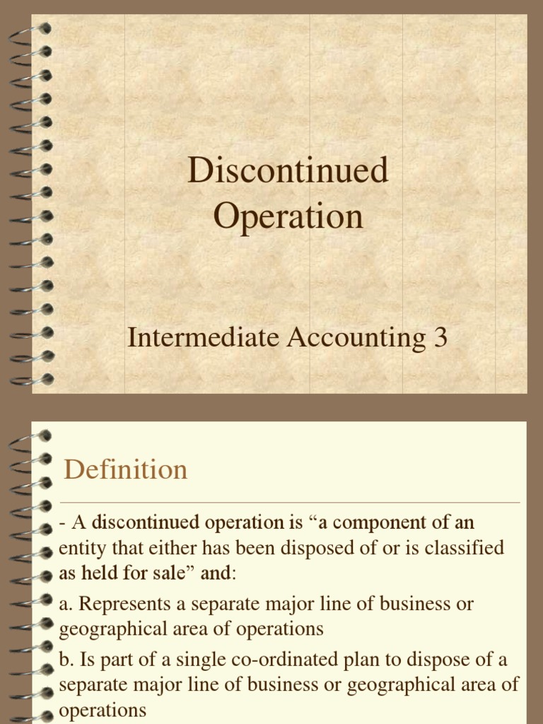 Discontinued Operation: Intermediate Accounting 3 | PDF | Income ...