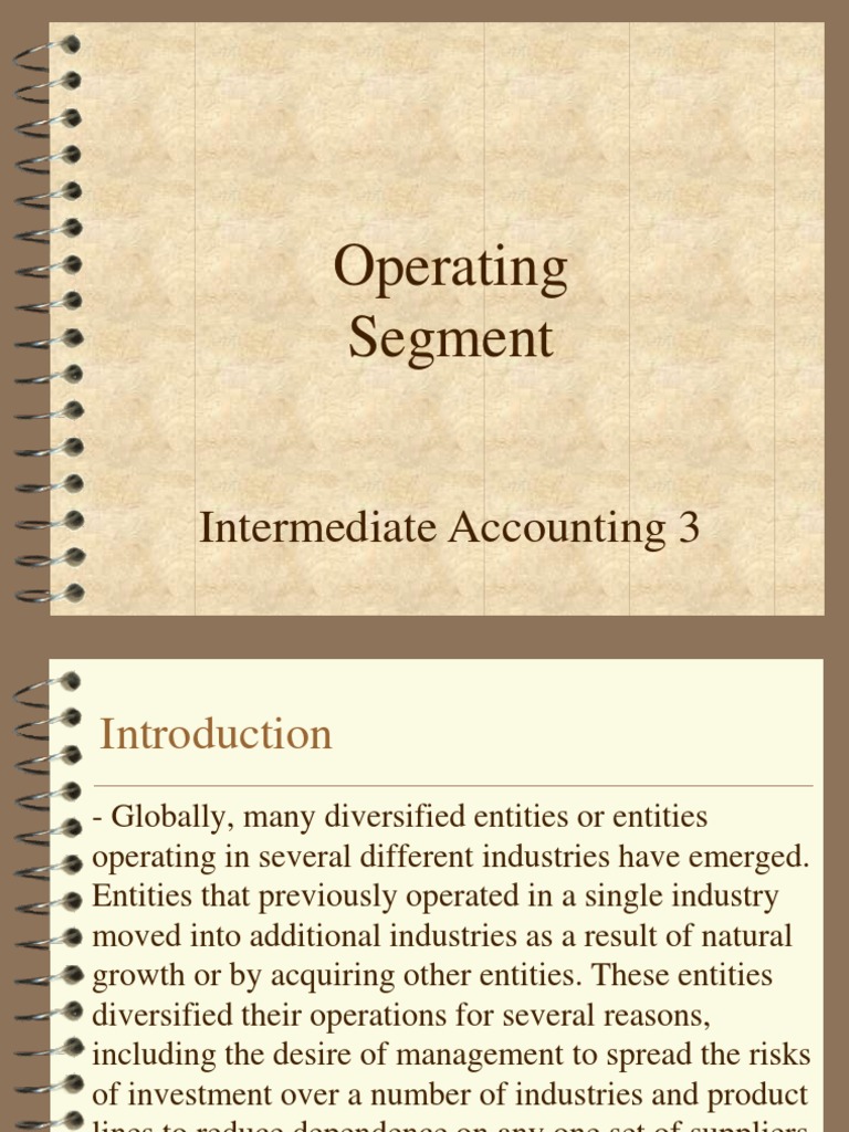 Operating Segment: Intermediate Accounting 3 | PDF | Revenue ...