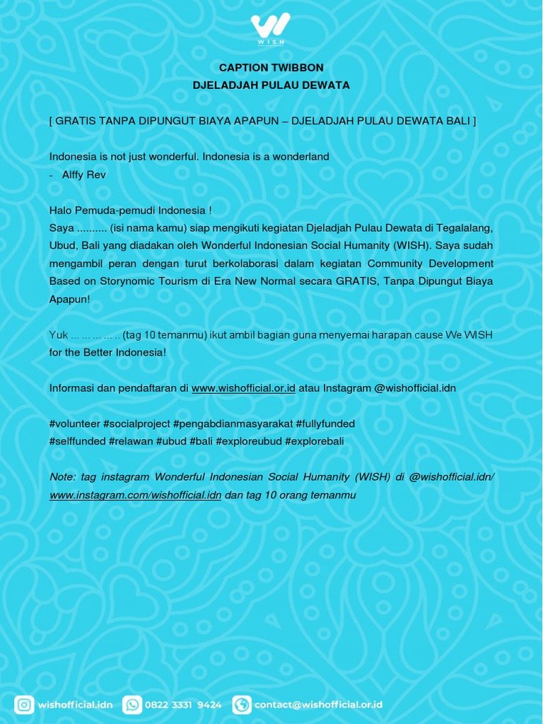 Caption Twibbon Dan Pamflet | PDF