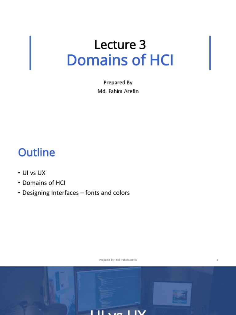 Lecture 3 - Domains of HCI | PDF | Typefaces | User Interface