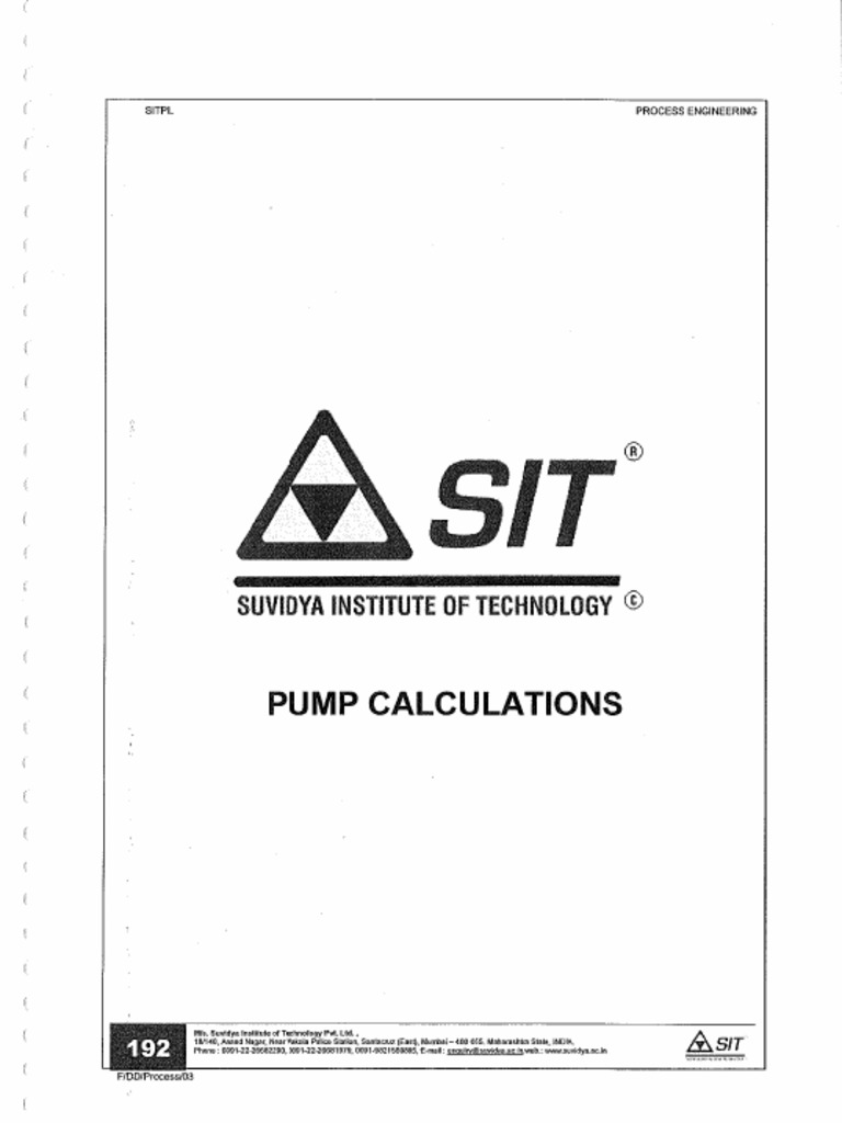 Pump Calculations | PDF