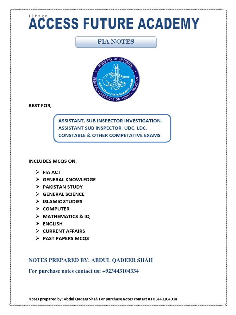 Fia Notes: Best For | PDF | Search And Seizure | Prosecutor