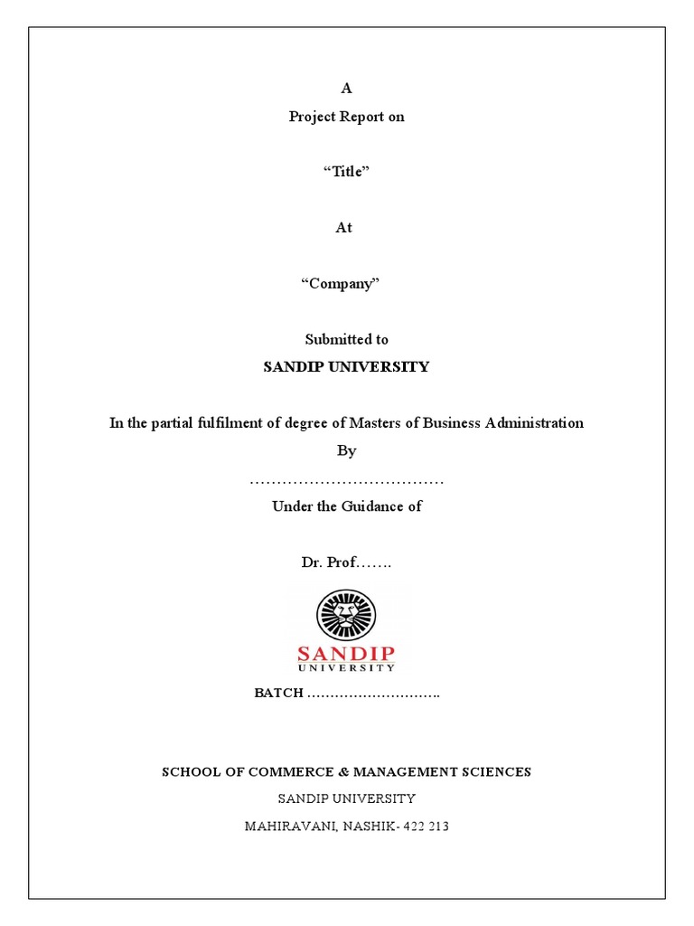 A Project Report On: Sandip University | PDF
