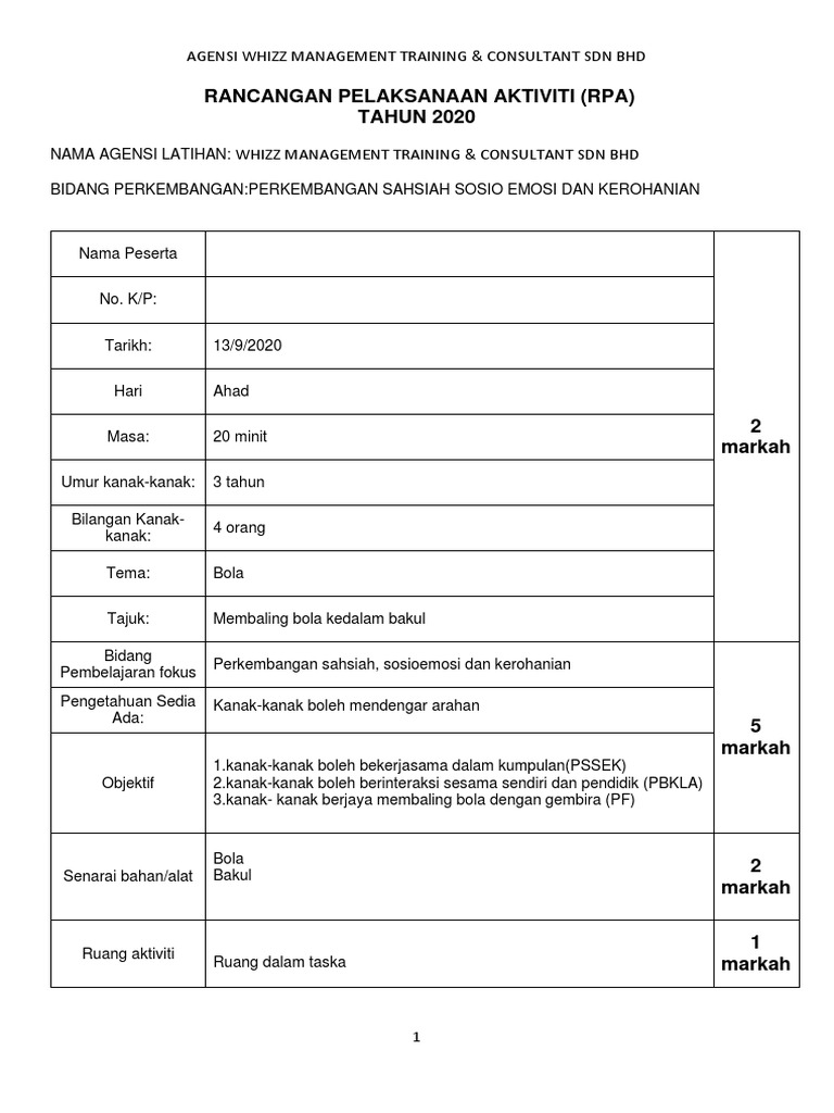 Contoh Rpa Ssek | PDF