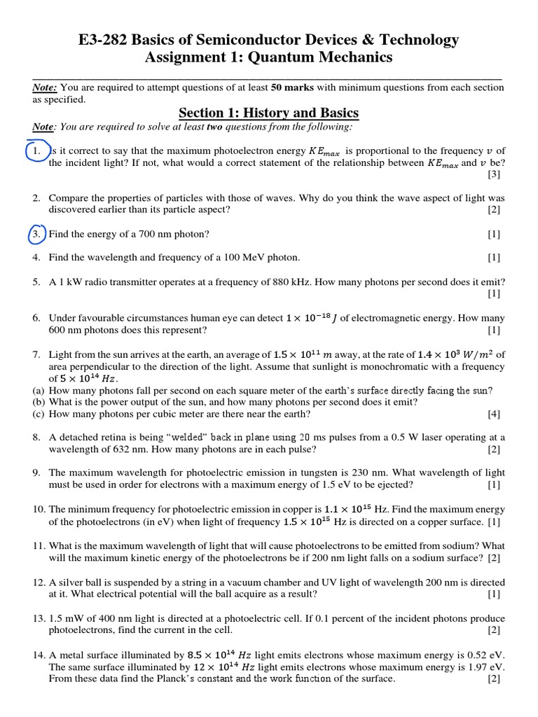 E3-282 Basics of Semiconductor Devices & Technology Assignment 1 ...