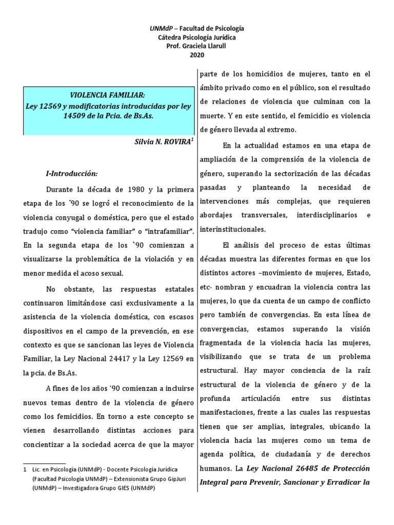 Leyes de Violencia Familiar en Bs.As. | PDF | La violencia contra las mujeres | Violencia doméstica