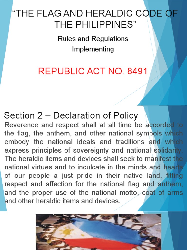 "The Flag and Heraldic Code of The Philippines": Rules and Regulations ...