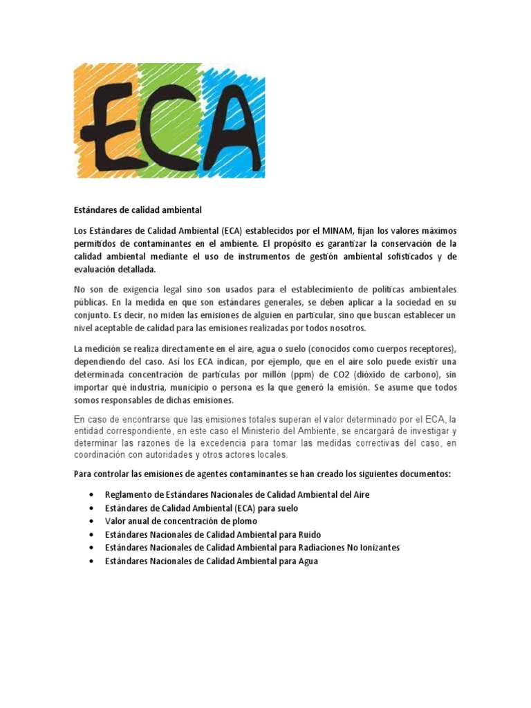 Eca, LMP | PDF | Contaminación | Agua