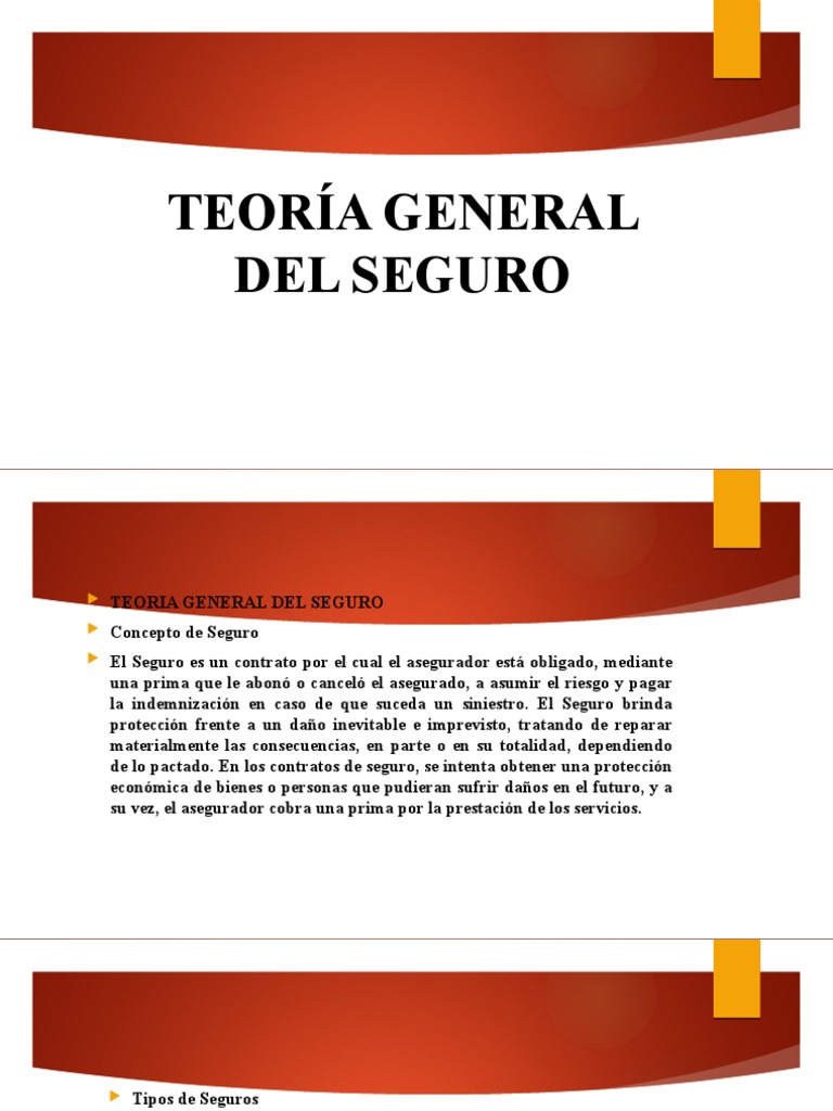 Teoria General Del Seguro | PDF | Póliza de seguros | Seguro