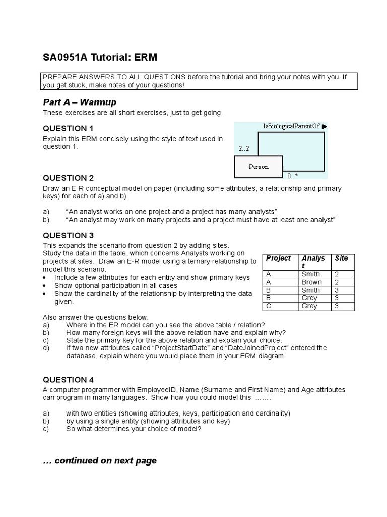 SA0951A Tutorial: ERM | PDF | Information Technology | Software Engineering