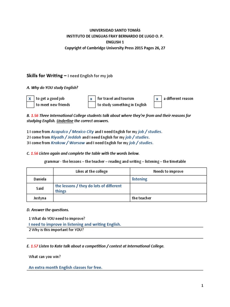 Writing I Need English For My Job | PDF | English Language | Linguistics