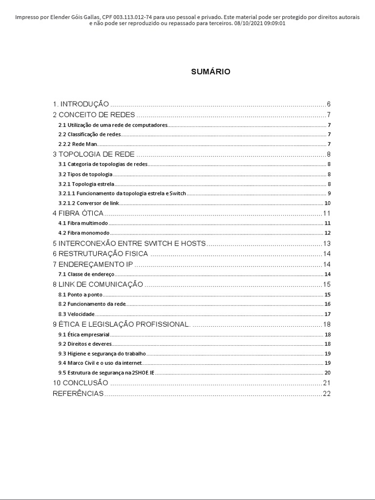 (NOTA 10) PIM III PROJETO DE INTERLIGAÇÃO DE REDES - UNIP ANÁLISE E ...