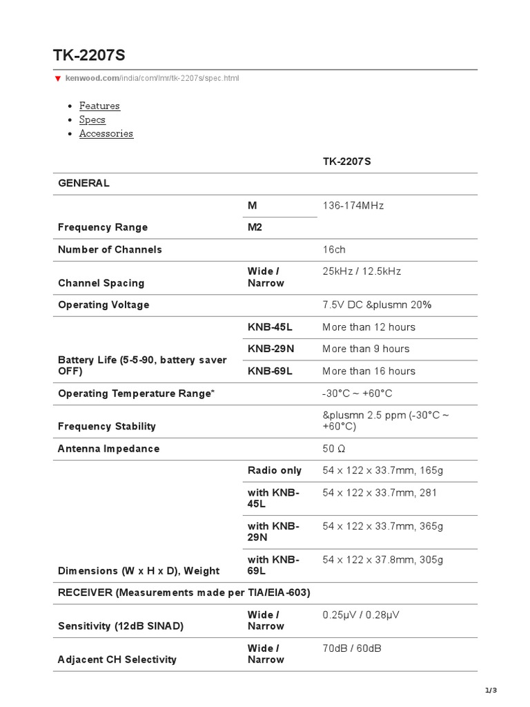 TK 2207S | PDF | Electronics | Electricity