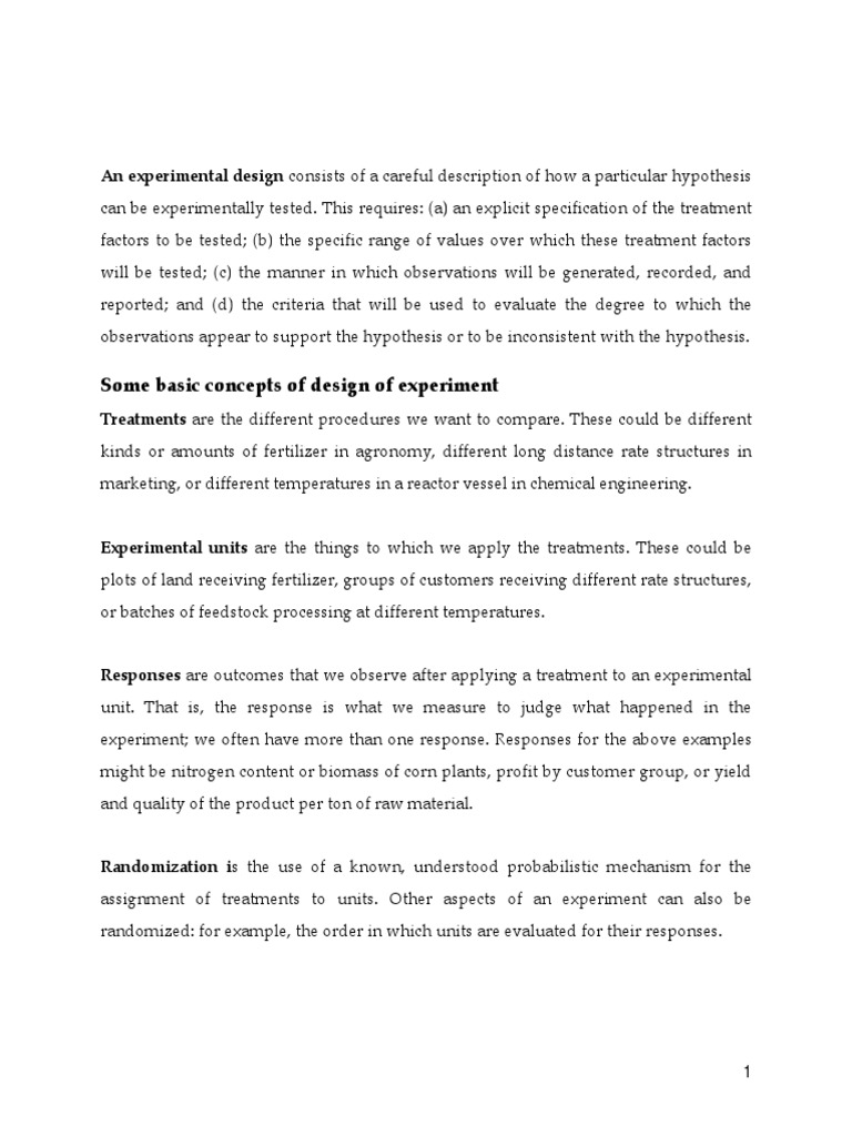 Assignment On Design of Experiment | PDF | Experiment | Design Of Experiments