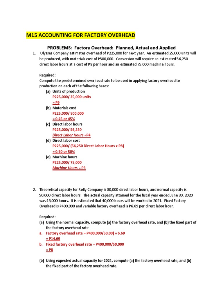 Accounting For Factory Overhead | PDF | Cost Of Goods Sold | Inventory