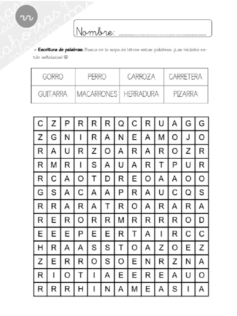 Sopa de Letra R | PDF