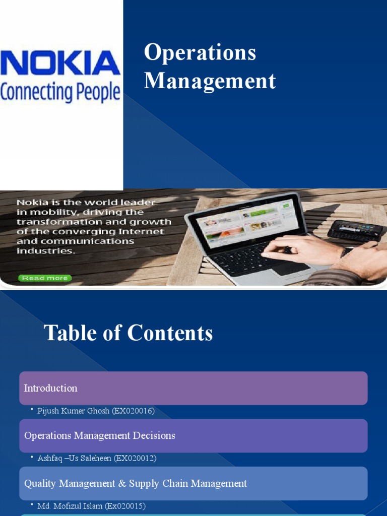 Nokia Operations Management Overview | PDF | Supply Chain Management ...