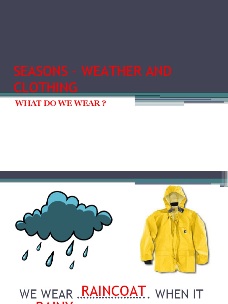 Seasons - Weather and Clothing: What Do We Wear ? | PDF | Lifestyle