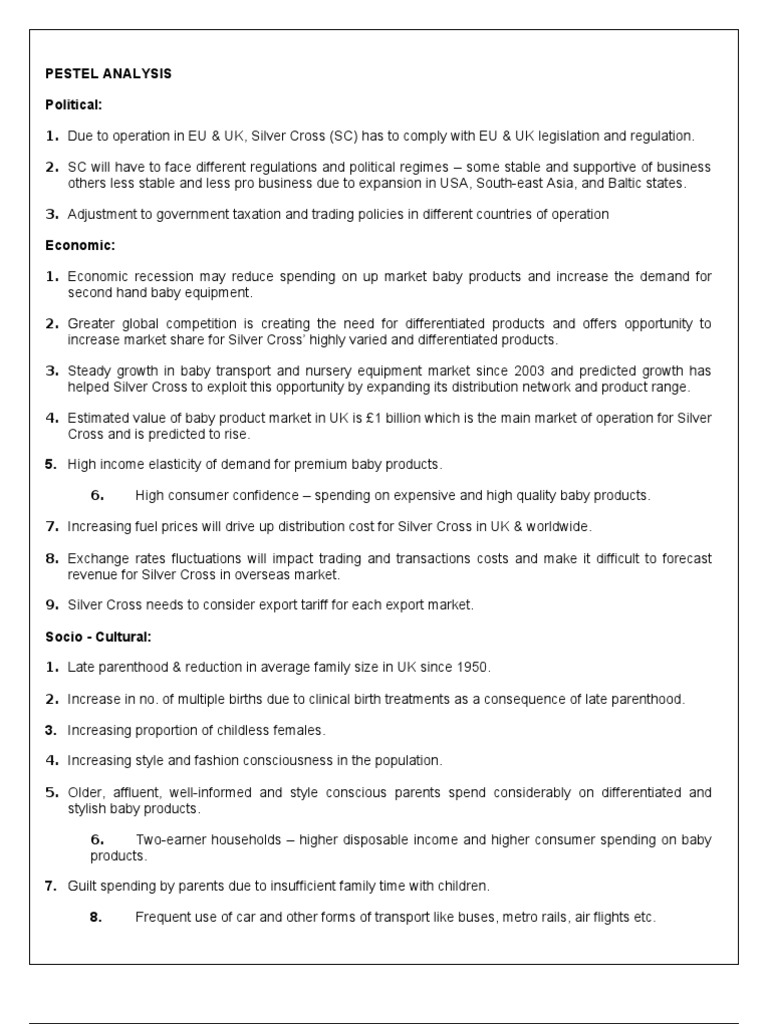 Pestel Swot Analyses-Silver Cross | PDF | Marketing Communications | Brand