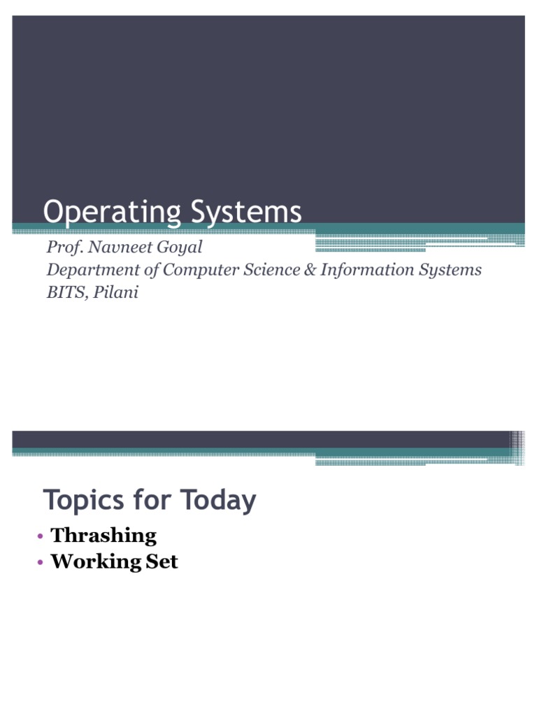 Thrashing & Working Set | PDF | Process (Computing) | Operating System Technology