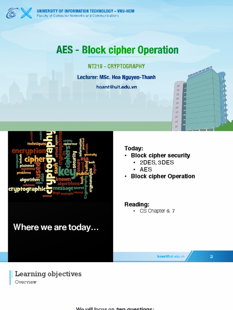 Lecture 04 - AES - Block Cipher Operations | PDF | Cryptography ...
