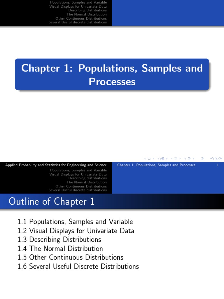 Chapter 1: Populations, Samples and Processes | PDF | Probability ...