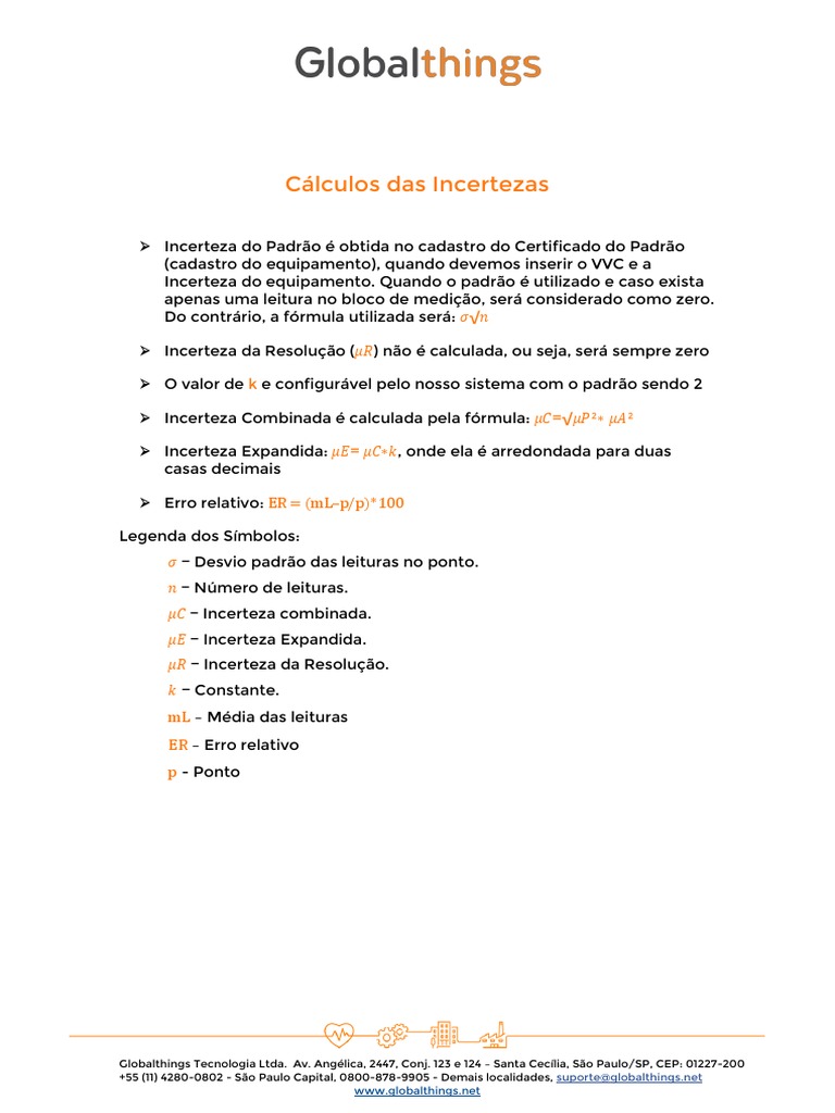 Cálculo da Incerteza Combinada | PDF