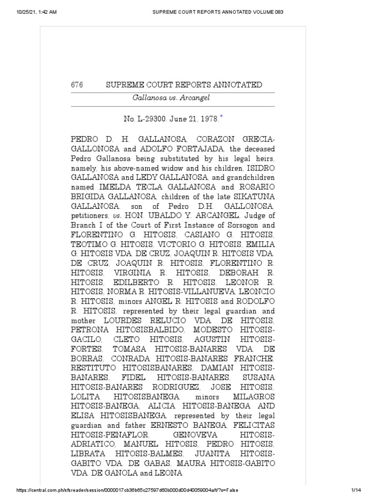 GALLANOSA v. ARCANGEL (Escra Full Text) | PDF | Will And Testament ...