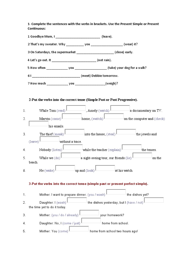 Mixed Verb Tenses Exercise | PDF | Fortification | Grammar