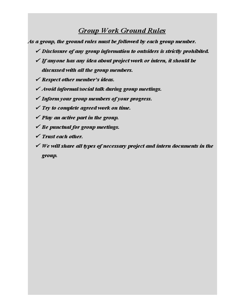 Ground Rules | PDF | Career & Growth | Lifestyle