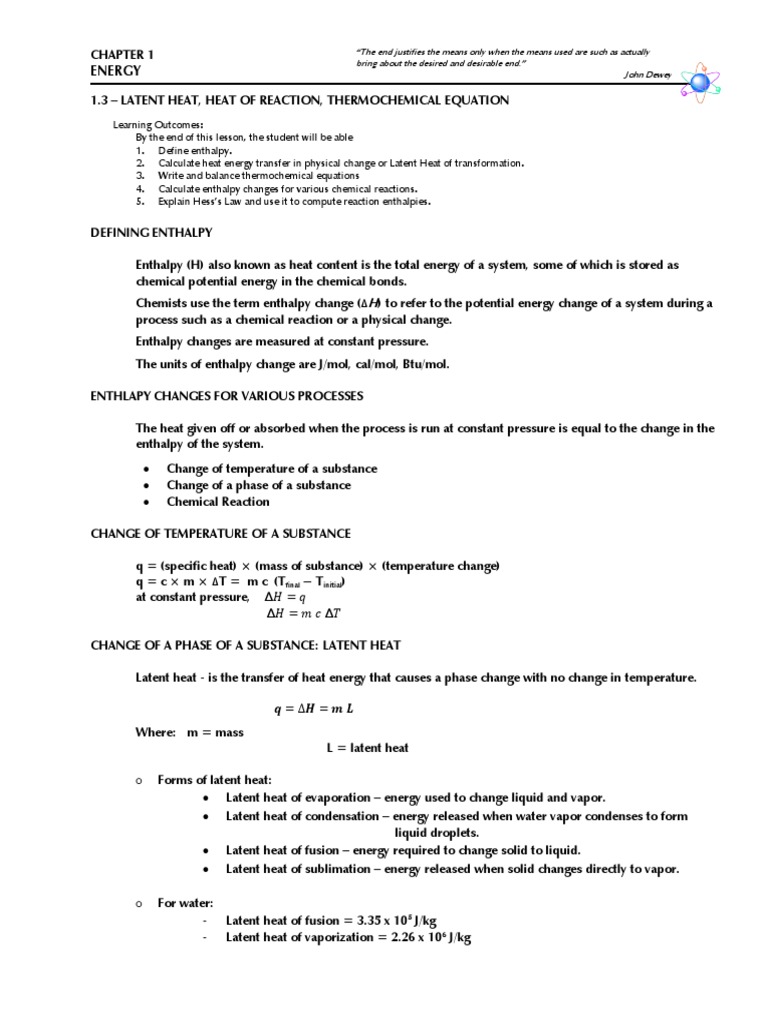 Latent Heat & Enthalpy Calculations | PDF | Enthalpy | Latent Heat