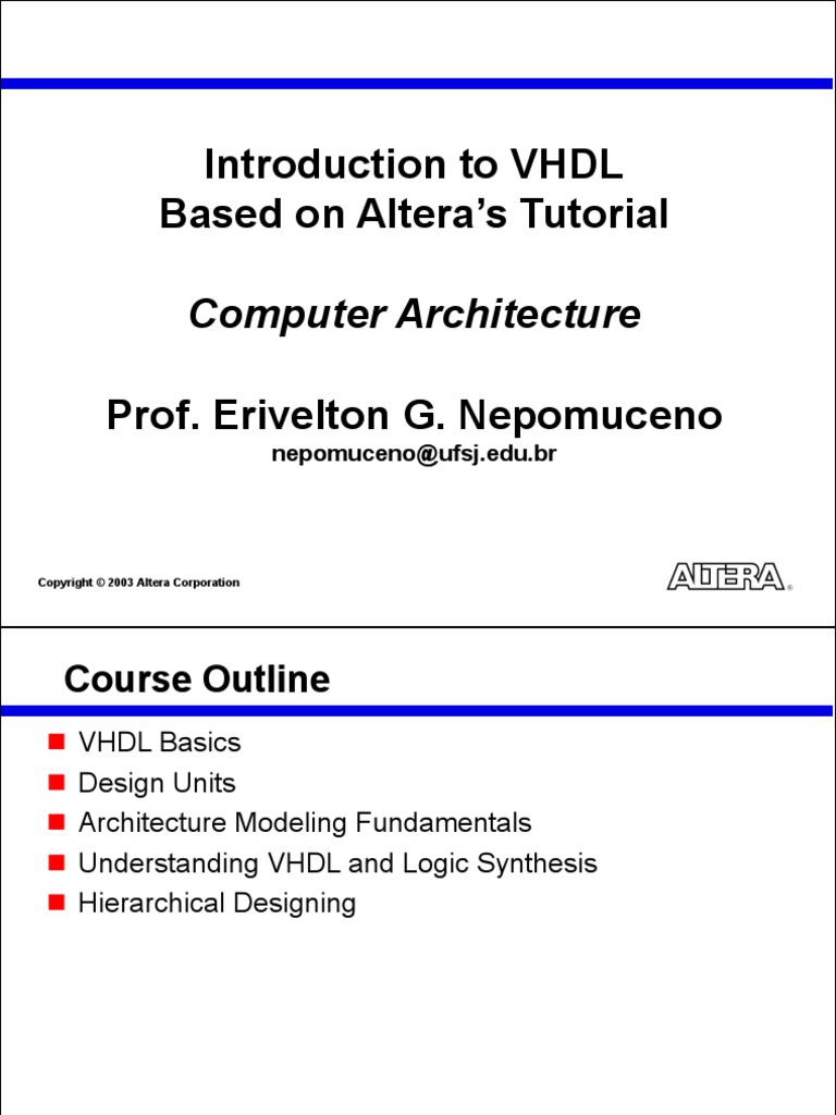 VHDL Altera | PDF | Vhdl | Hardware Description Language