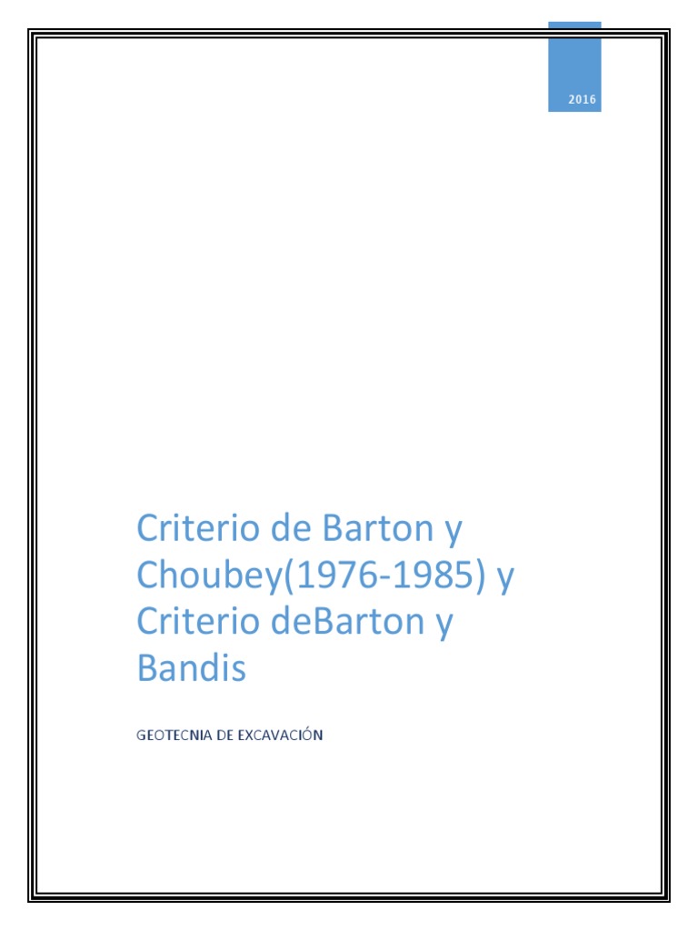 Criterios de Barton Con Chubey y BAndis | PDF | Estrés (Mecánica ...