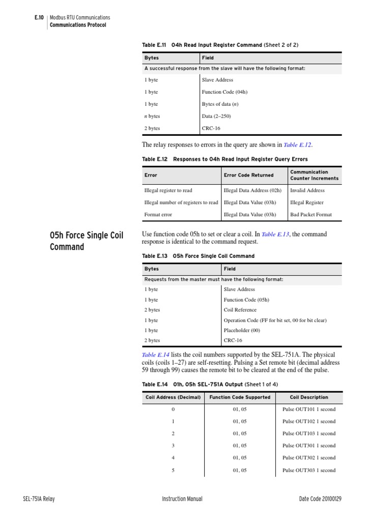 Modbus Sel 751a | PDF | Telecommunications | Computer Science