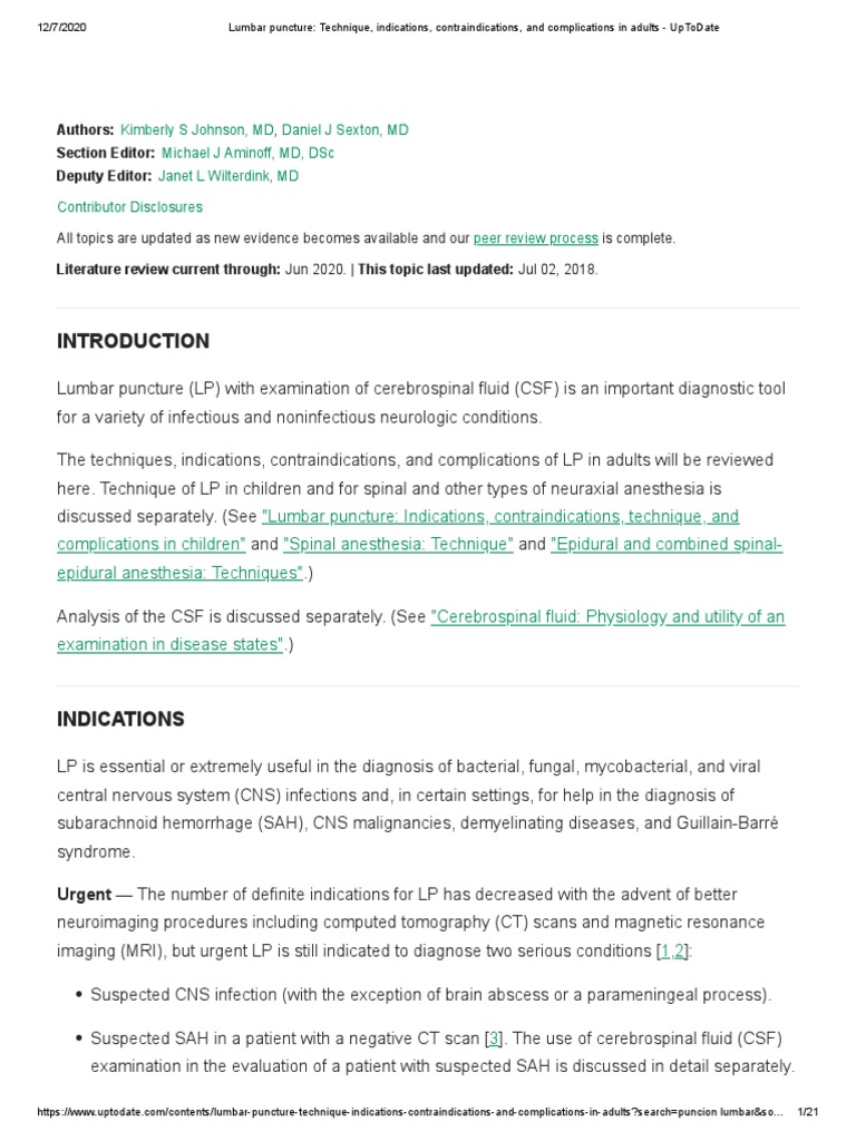 9.9) Lumbar Puncture - Technique, Indications, Contraindications, and ...