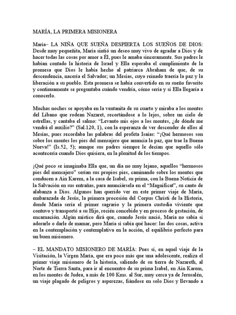 María Misionera | PDF | María, madre de Jesús | Misionero