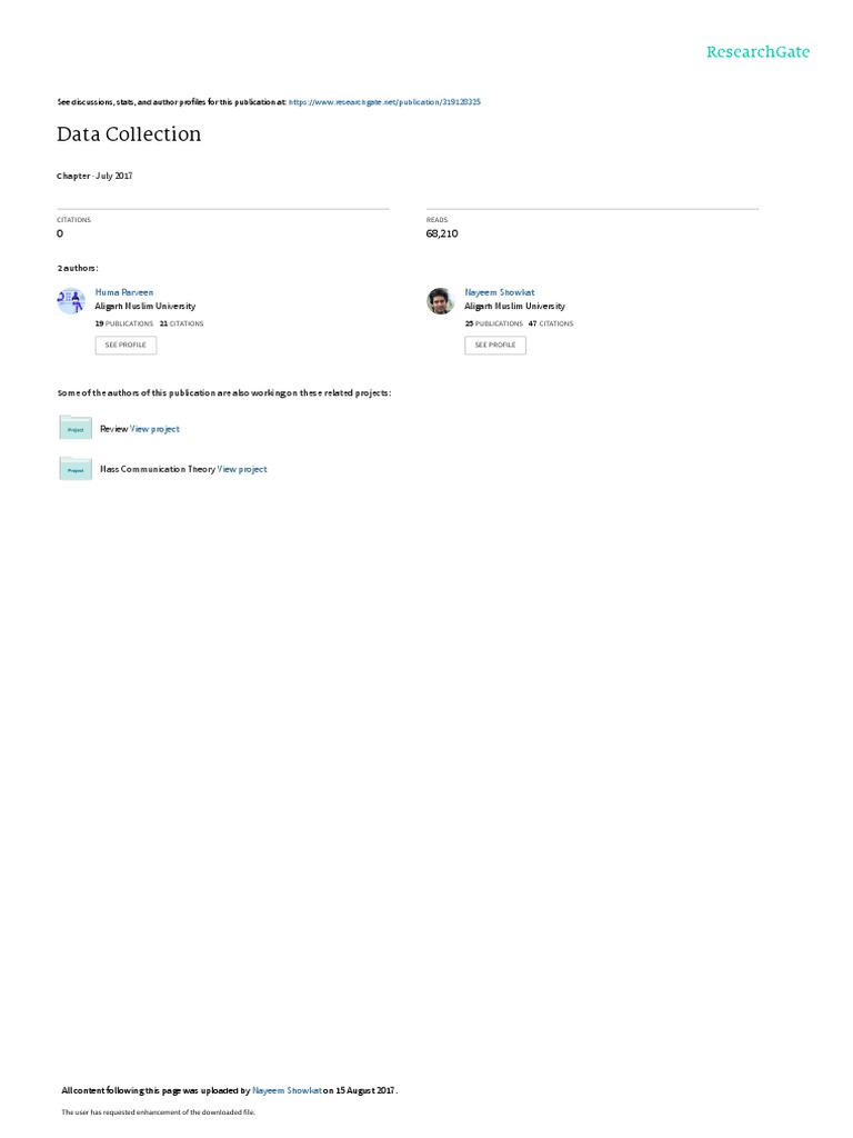 Data Collection | PDF | Interview | Data