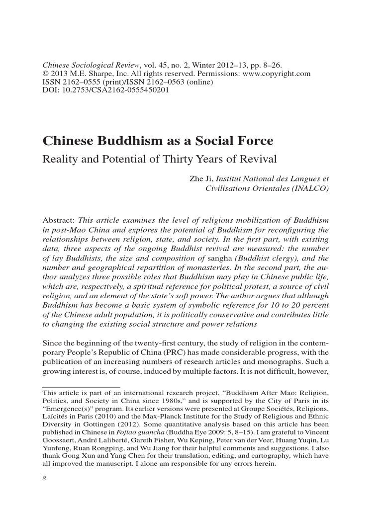 Ji Zhe Chinese Buddhism As A Social Force | PDF | Tibetan Buddhism ...