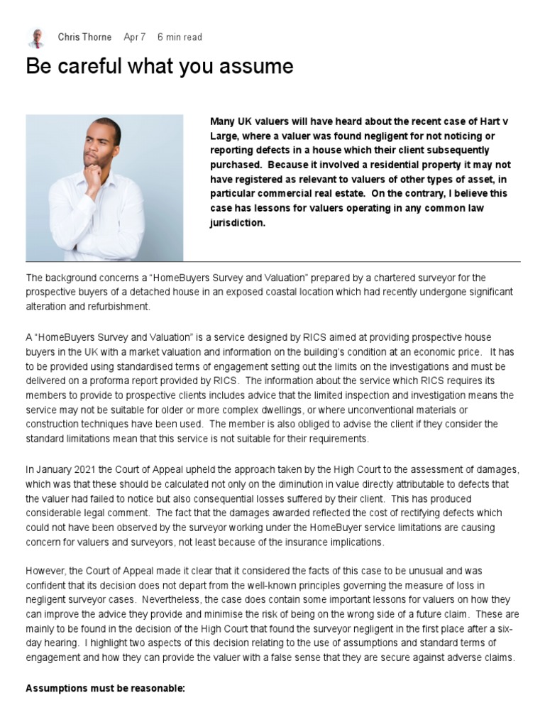 Lessons from Hart v Large for Valuers | PDF | Real Estate Appraisal ...