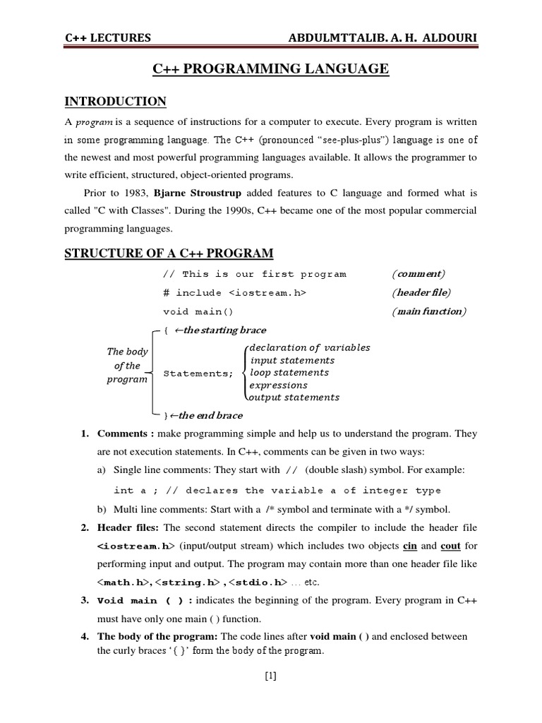 C++ - Lecures - Compressed Google-Over View | Download Free PDF | Array ...