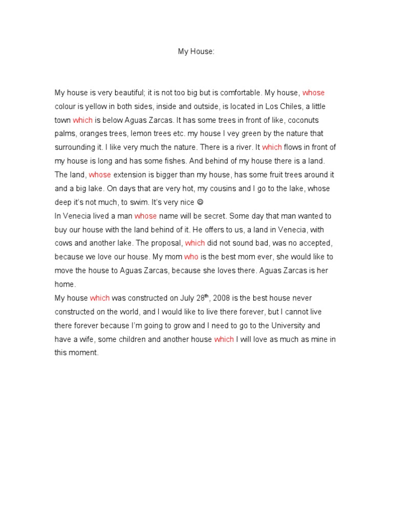 My House Proyecto Written | PDF | Home & Garden