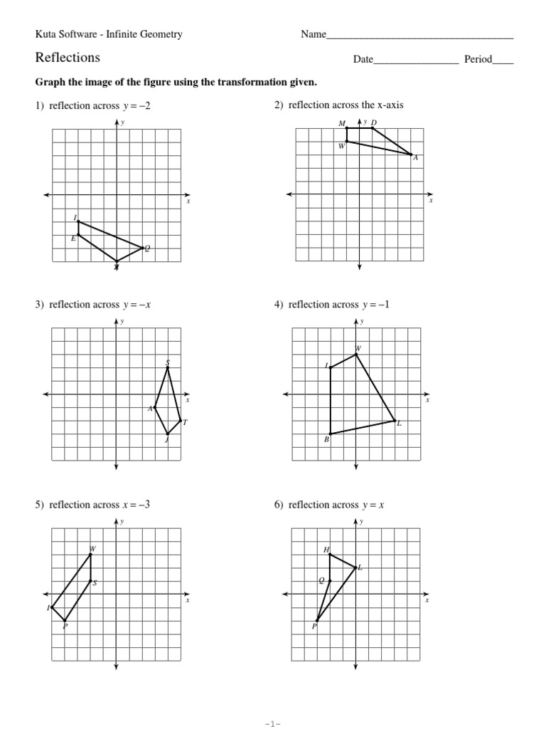 Reflections: Graph The Image of The Figure Using The Transformation ...