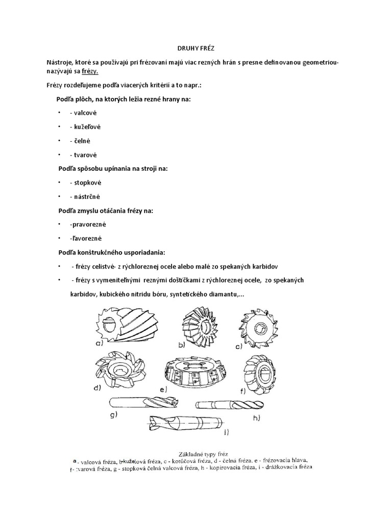 Druhy Fréz | PDF