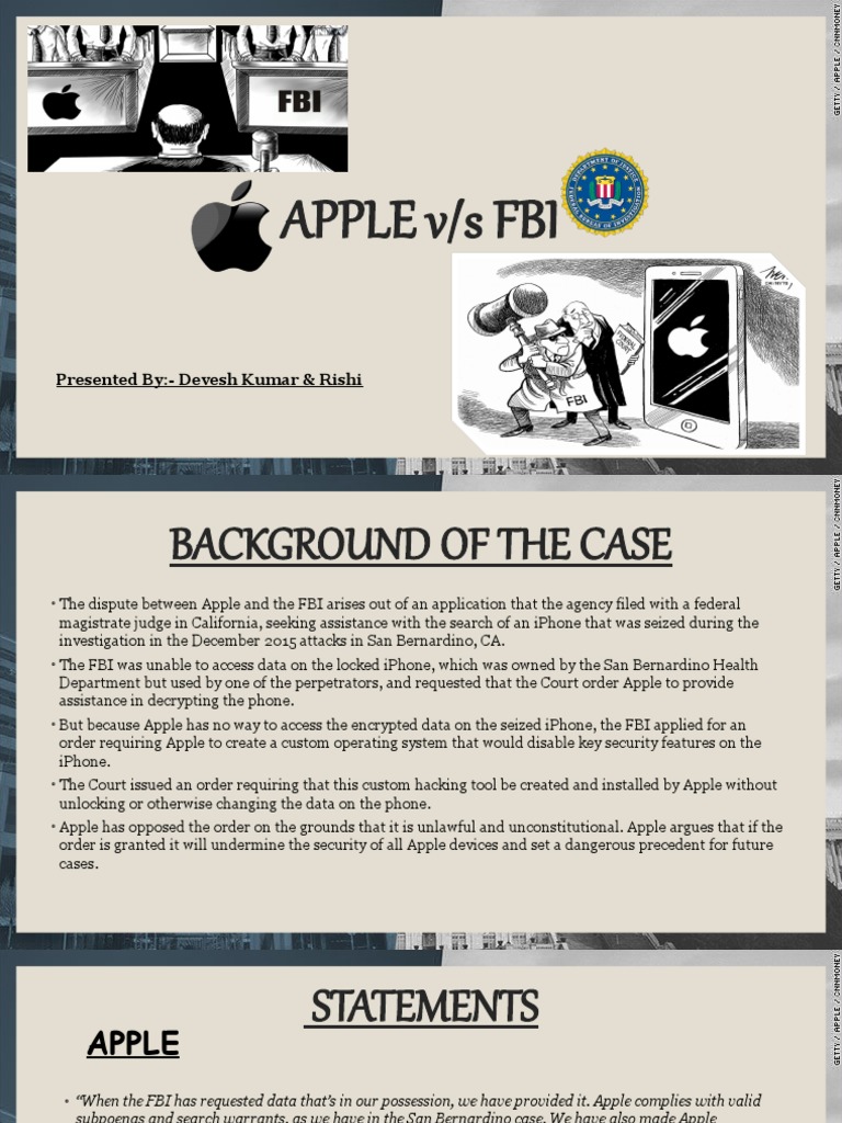 APPLE Vs FBI To Be Presented | PDF | I Phone | Apple Inc.