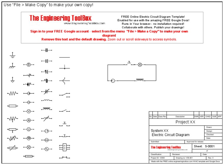Electric Circuit Diagram Template | PDF | Operating System Families ...