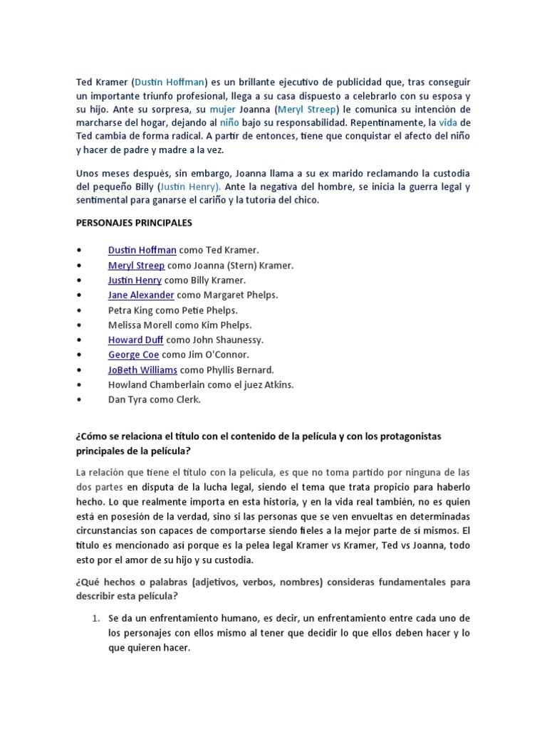 Ted Kramer | PDF | Amor | Felicidad