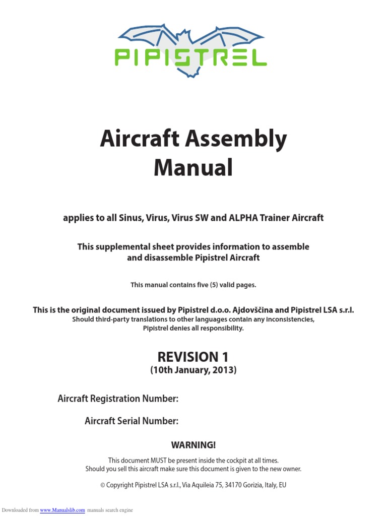 Aircraft Assembly Manual: Revision 1 | PDF | Empennage | Nut (Hardware)