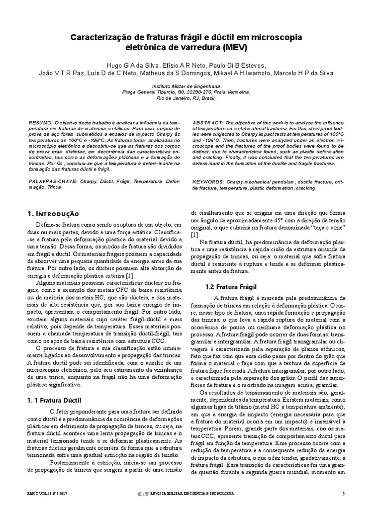 Fratura Ductil e Fragil | PDF | Fratura | Ductilidade