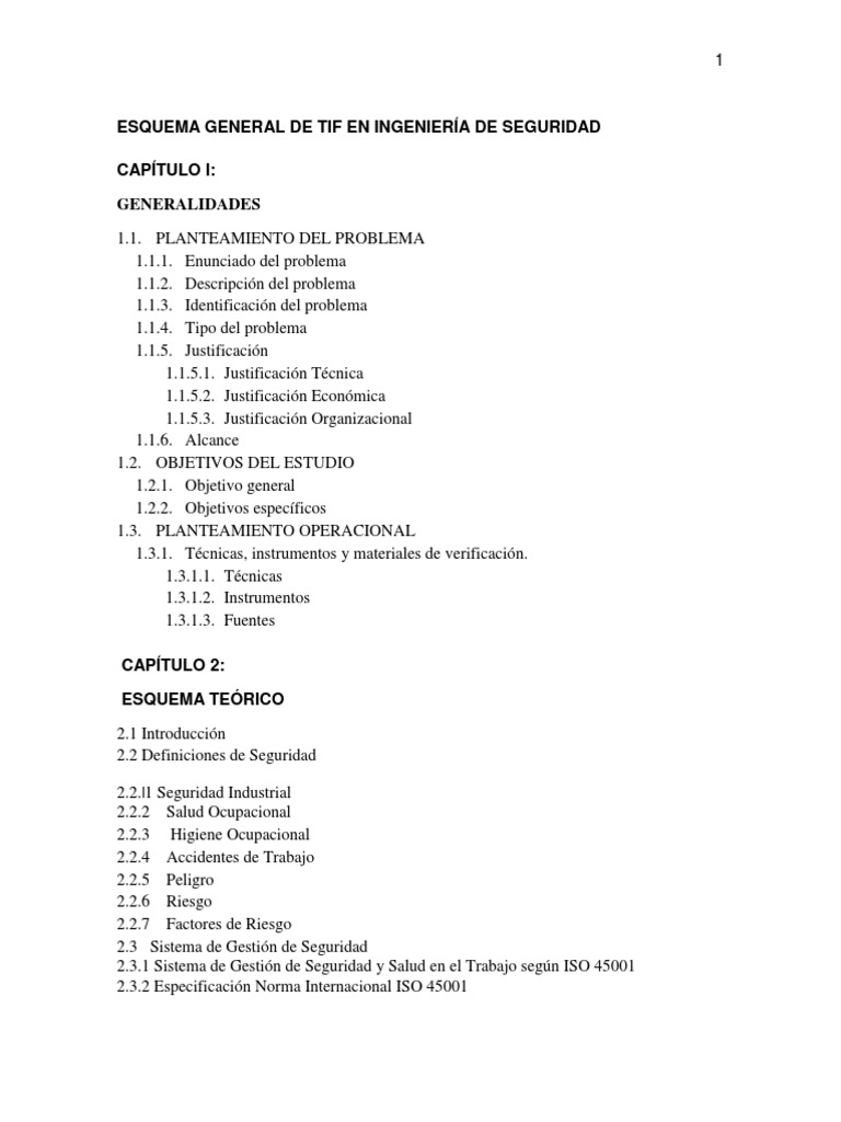 Esquema de Tif | PDF | Seguridad y salud ocupacional | Business