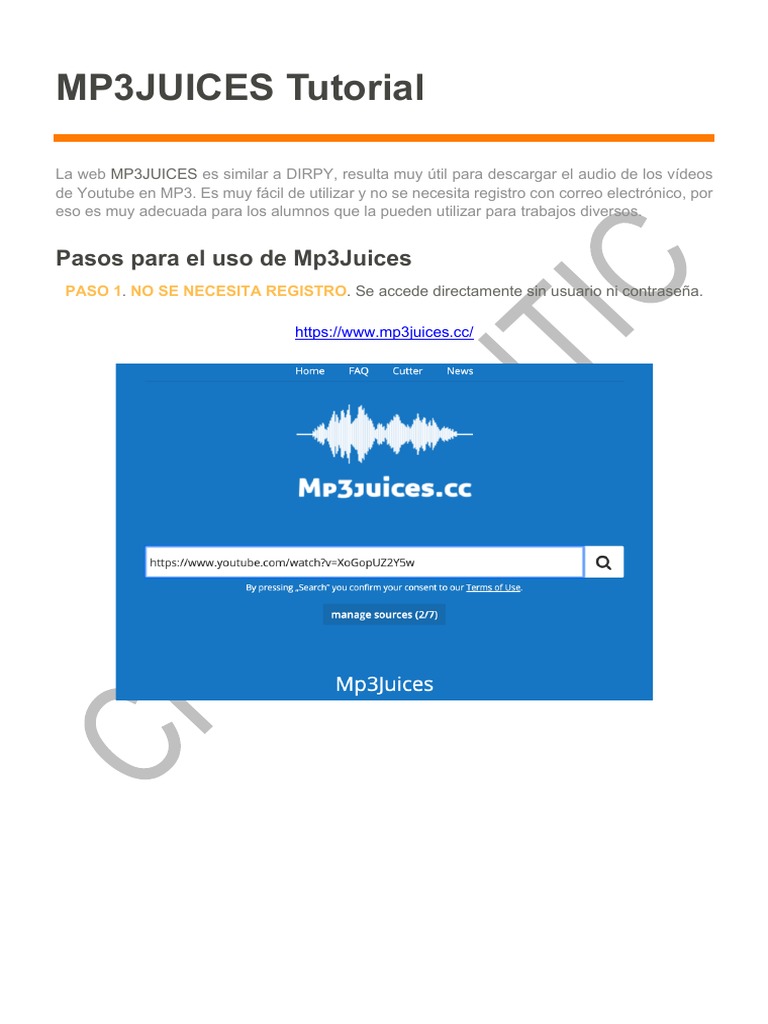 Descargar MP3 de YouTube con MP3Juices | PDF